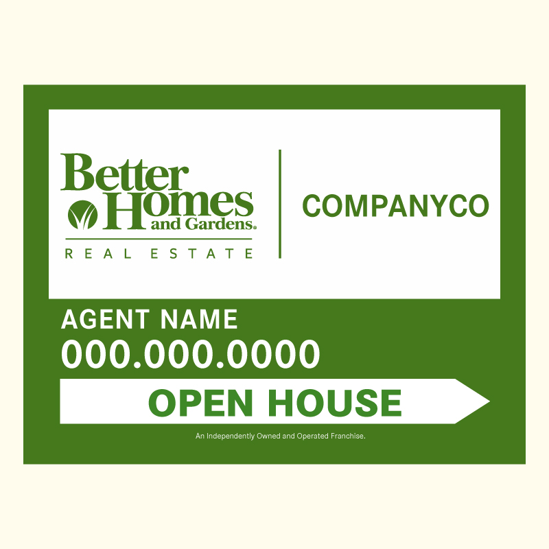 Open House Signs for Better Homes and Gardens® Real Estate | Dee Sign®